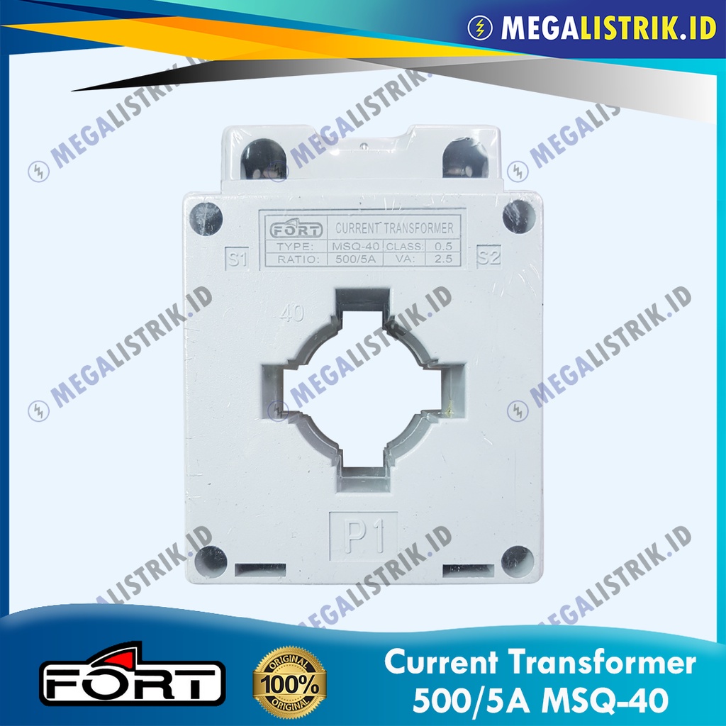 Jual FORT CURRENT TRANSFORMER 500/5A MSQ-40 / CT PANEL METER 500 AMPERE ...