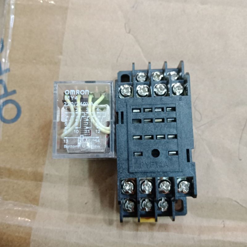 Jual relay MY4 220VAC omron + socket Indonesia|Shopee Indonesia