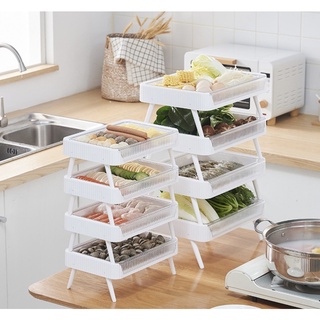 Jual RAK MAKANAN STEAMBOAT PIRING SAYUR TUMPUK SUSUN PLASTIK TIRIS ...