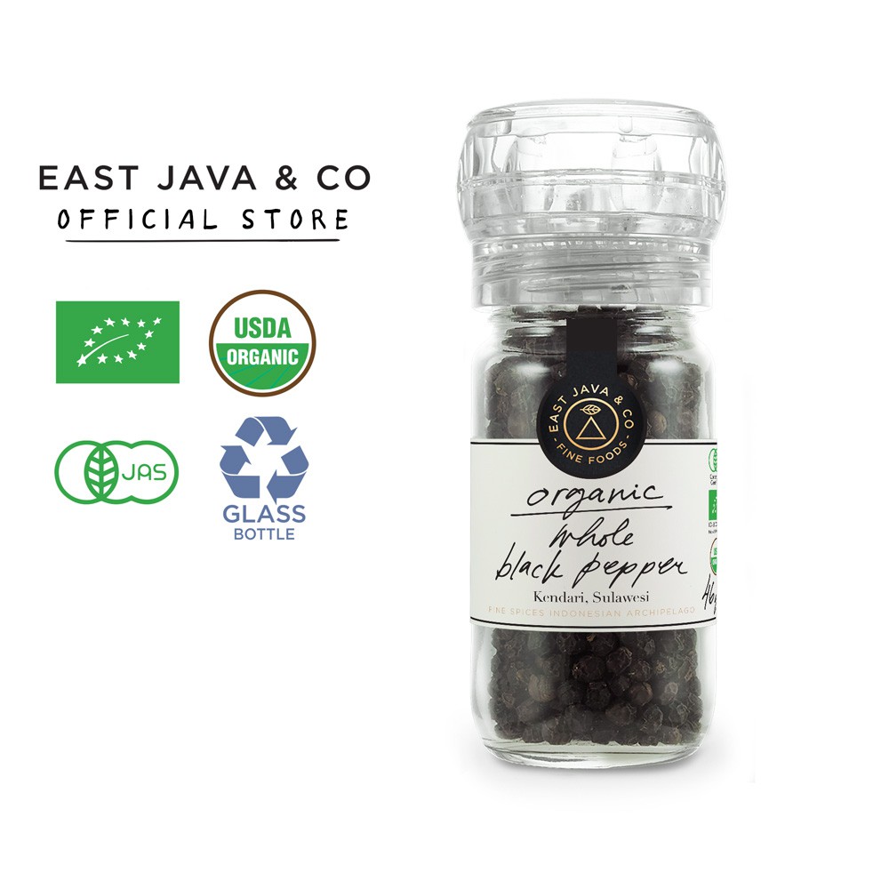 Jual East Java & Co Organic Whole Black Pepper Mill - 46g (Lada Hitam ...