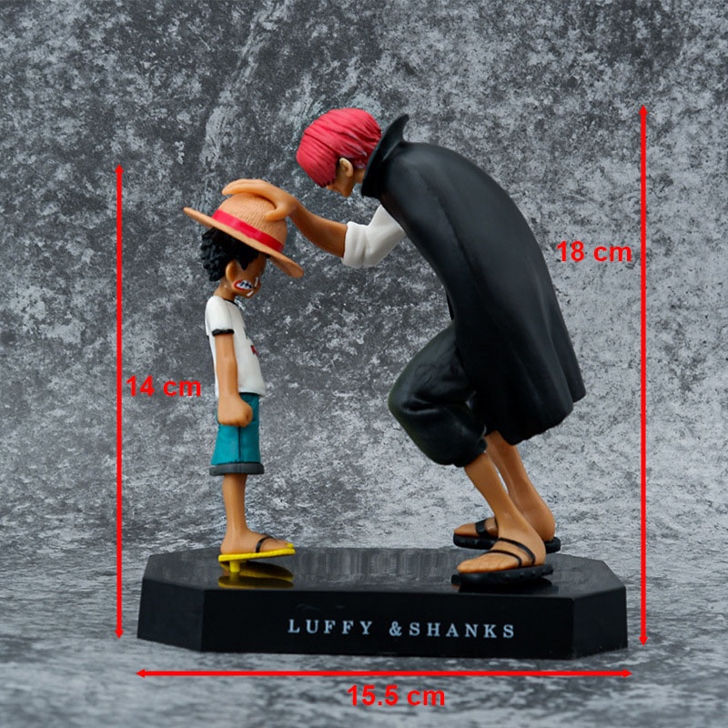 Jual One Piece Red Haired Shanks Touch Head Luffy Action Figure ...