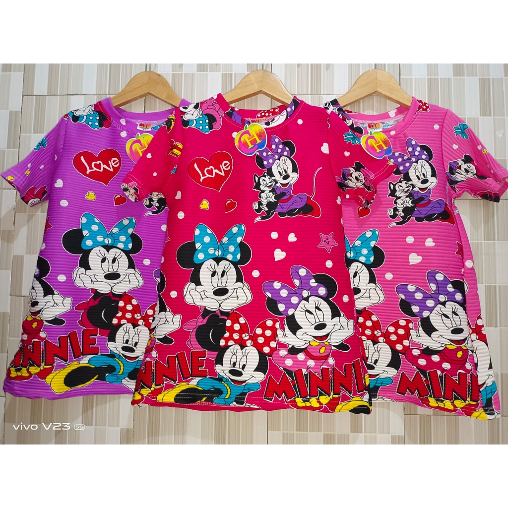 Jual Dres turun naik viral anak perempuan motif mickeymouse terbaru ...