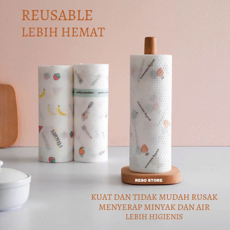 Jual Reuseable Disposable Tissue Dapur Roll Kain Lap Sekali Pakai ...