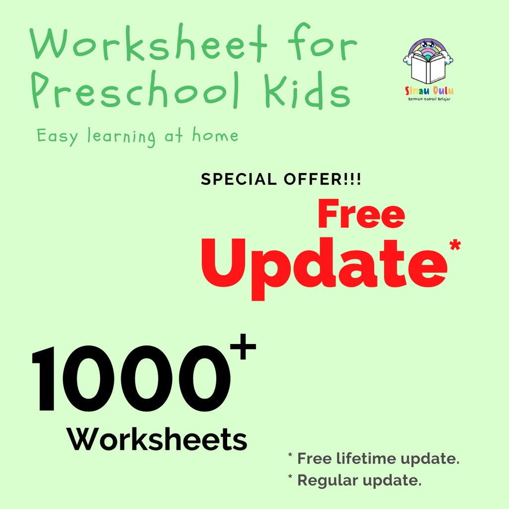 Jual 1000+ Lembar Kerja (Printable Worksheet) Anak PAUD dan TK dalam ...