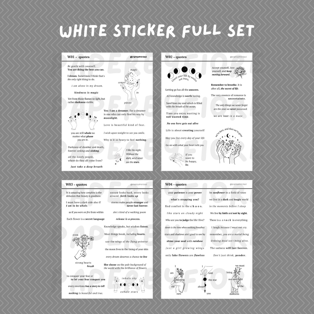 Jual 70++ Quote and Words Sticker Sheet | Shopee Indonesia