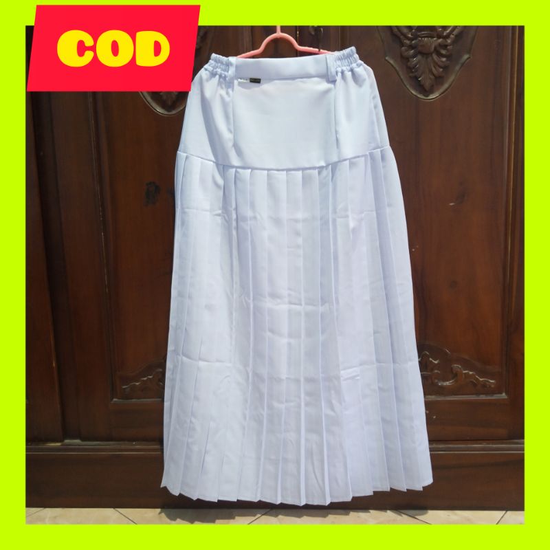 Jual ROK PANJANG SERAGAM SEKOLAH SD SMP SMA TURUN PINGGANG REMPEL KARET ...