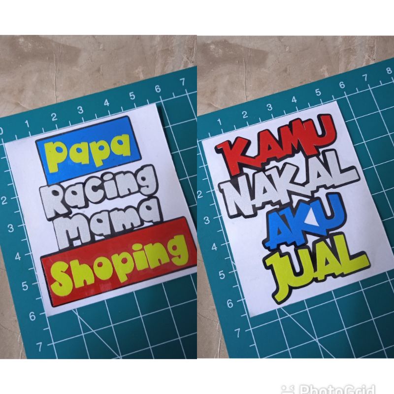 Jual stiker cutting papa racing mama shoping sticker kamu nakal aku ...