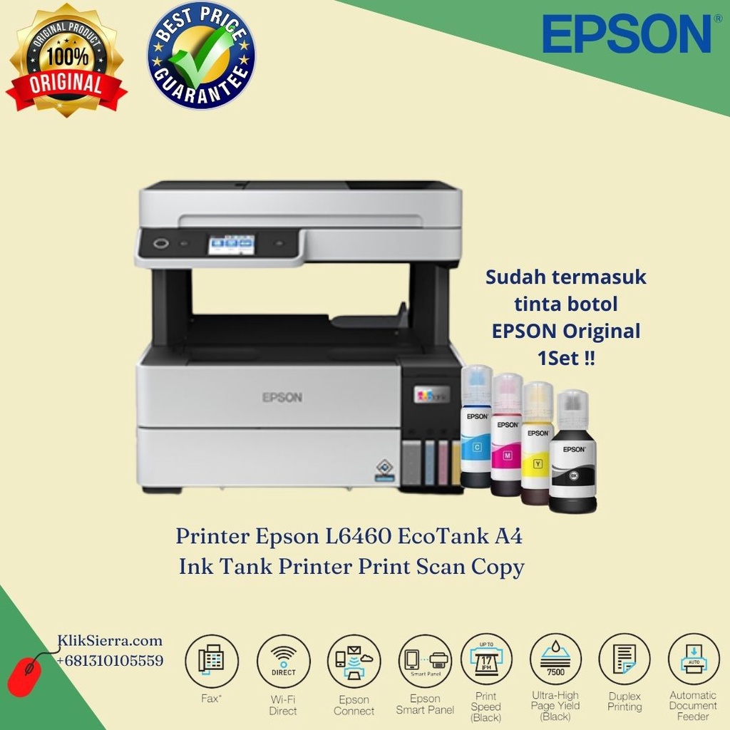 Jual Printer Epson L6460 EcoTank A4 Ink Tank Print Scan Copy | Shopee ...