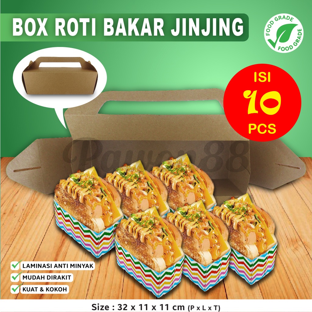 Jual Kotak Box Dus Take Away Toast Roti Bakar KRAFT COKLAT -utk ISI 6 ...