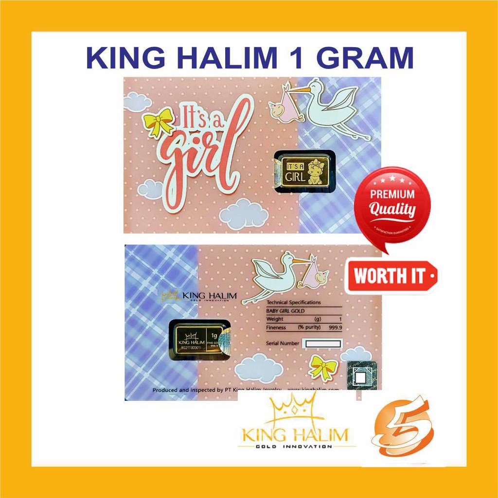 Jual Emas Logam Mulia King Halim 1 gram edisi It`s A Girl Certieye ...
