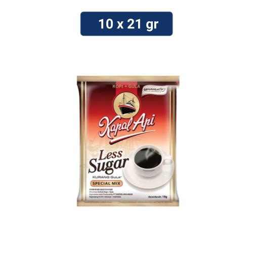 Jual Kapal Api Kopi Instan Less Sugar 21 gr x 10 | Shopee Indonesia