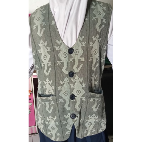 Jual Rompi Tenun Ikat NTT Warna Abu-Abu Motif Komodo Khas Sumba ...