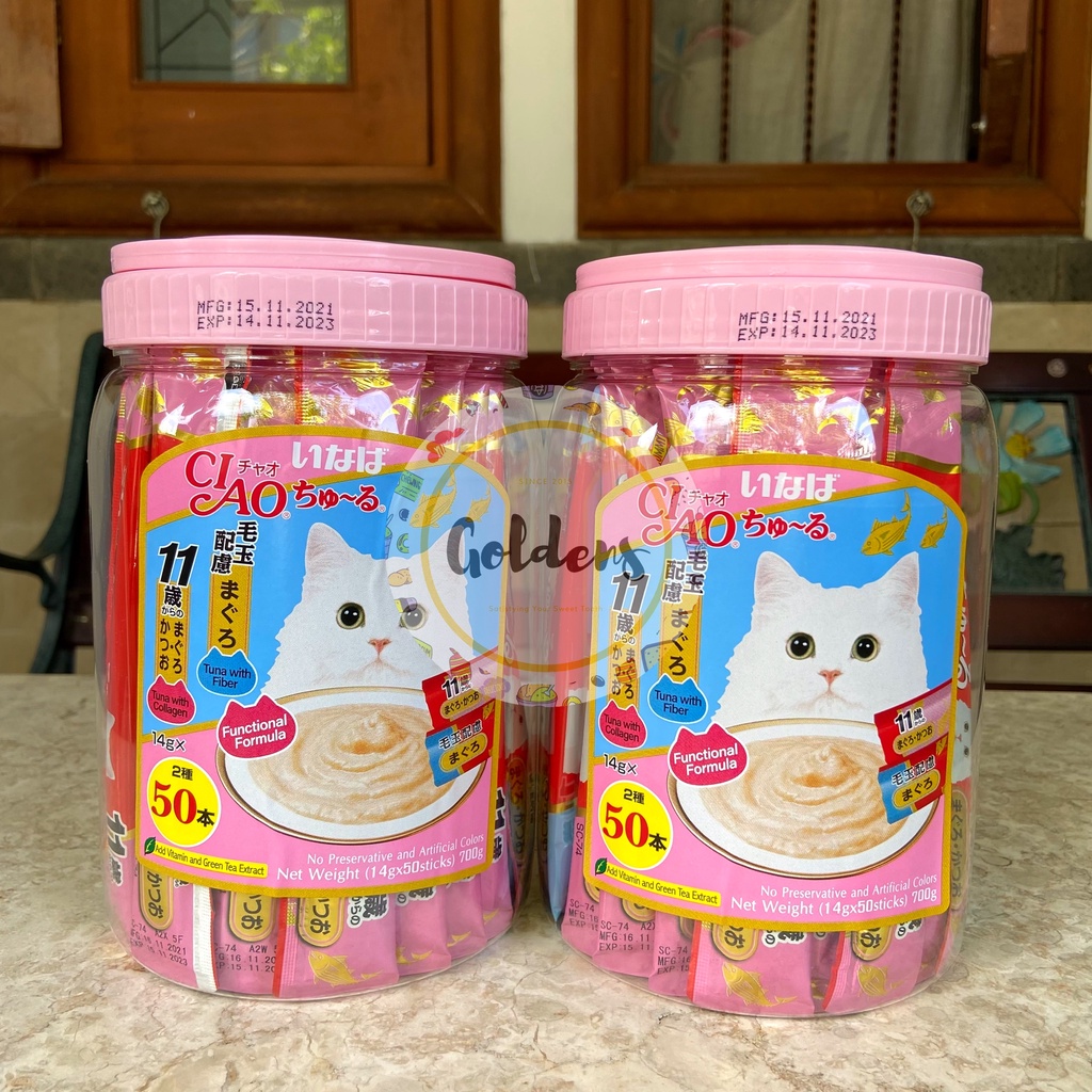 Jual CIAO Churu Snack Kucing Liquid - Variasi Tuna with Collagen and Fiber 1 Toples | Shopee ...