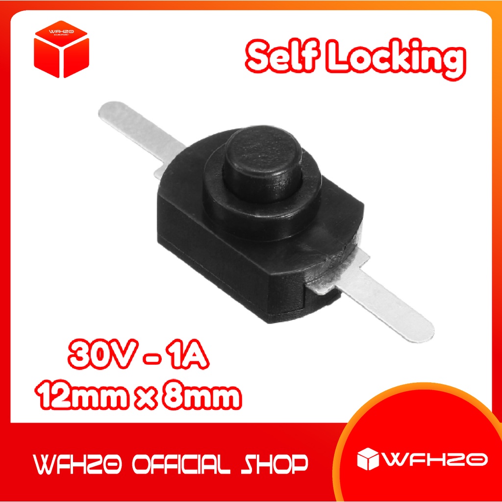 Jual Saklar Senter 30V 1A Self Locking 2 Pin Saklar Mini Push Button DC ...
