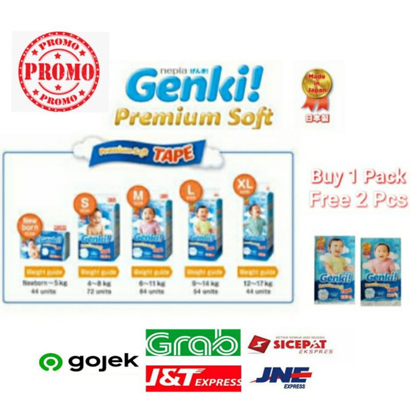 Jual NEPIA GENKI TAPE NB44 S72 M64 L54 XL44 NB 44 S 72 M 64 L 54 XL 44 | Shopee Indonesia