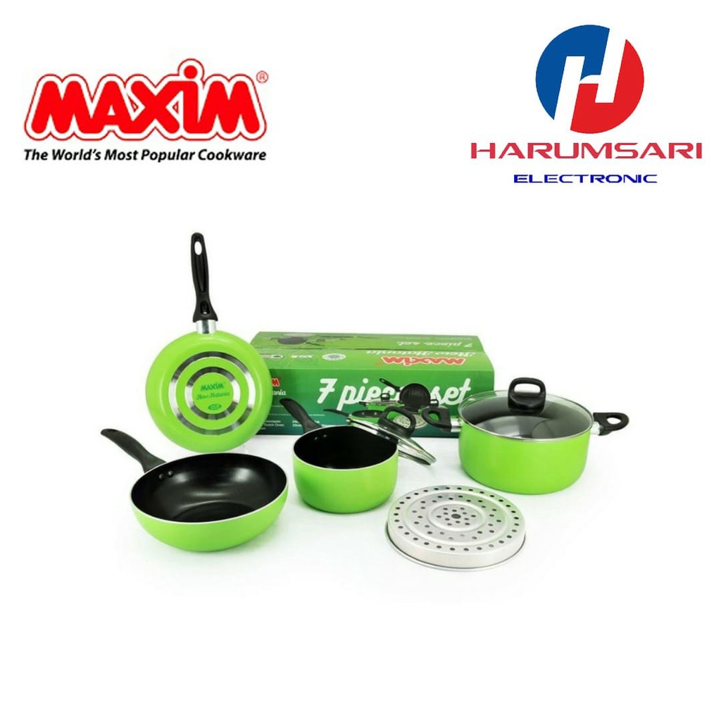 Jual MAXIM Halania Set 7 pcs Panci Wajan Penggorengan Fry Pan Teflon ...