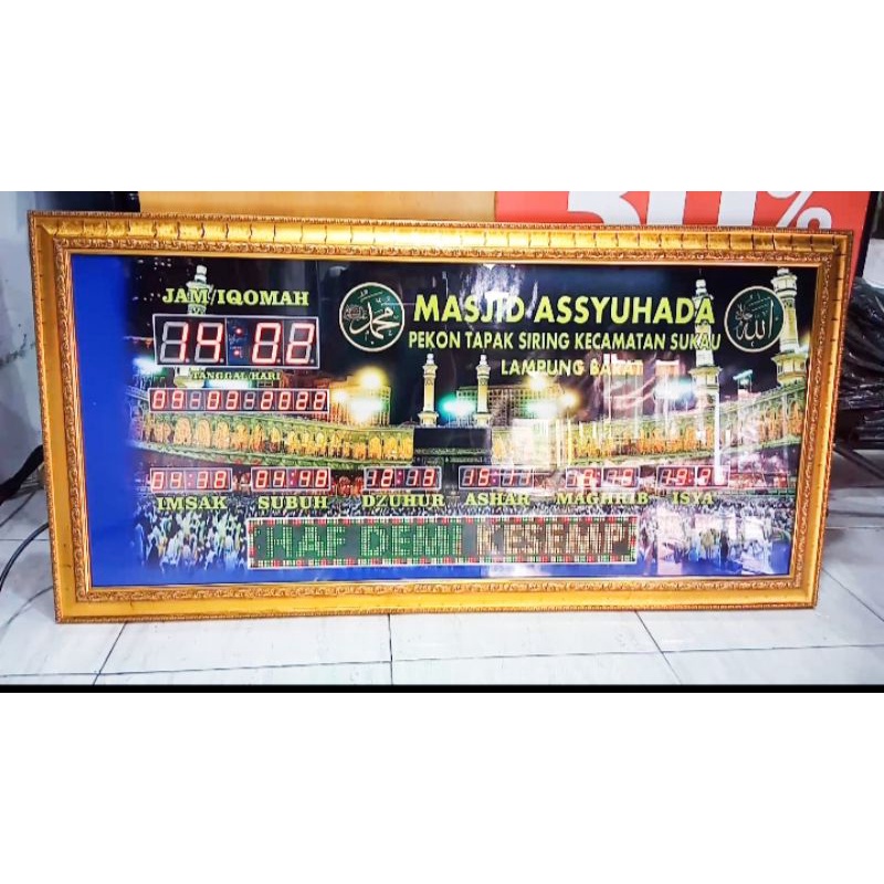 Jual Jam digital sholat besar 120 cm x 60cm | Shopee Indonesia