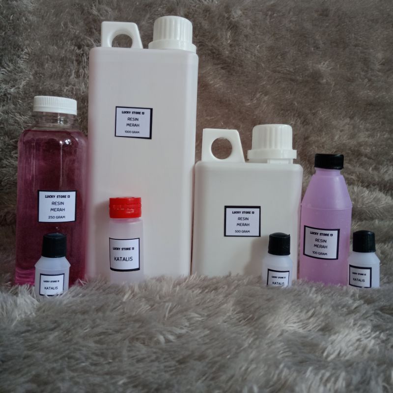 Jual RESIN MERAH 250 gram + Katalis Kerajinan Resine Recin Recine ...
