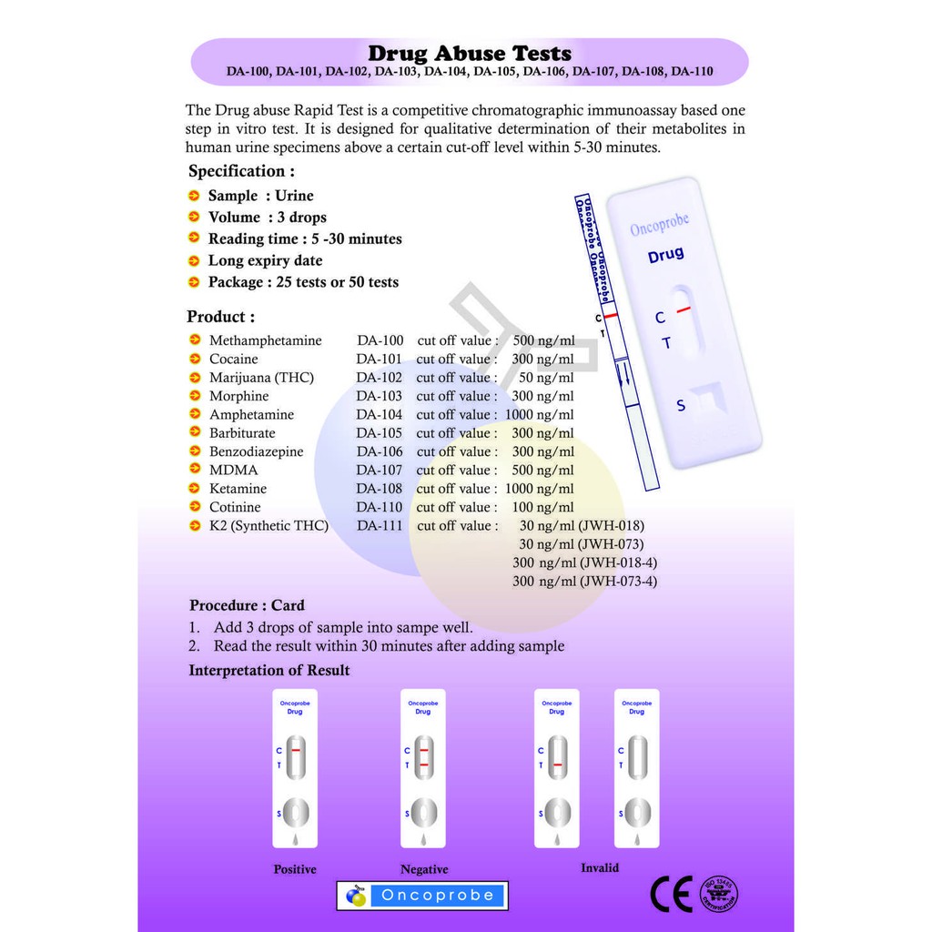 Jual Alat Tes Morfin Drug Abuse Test MORPHINE di Urin CARD Oncoprobe ...