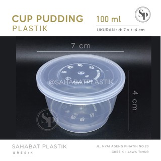 Jual 25PCS CUP PUDDING 100ml (Plastik Tempat Makanan Sambal Kotak Slime ...