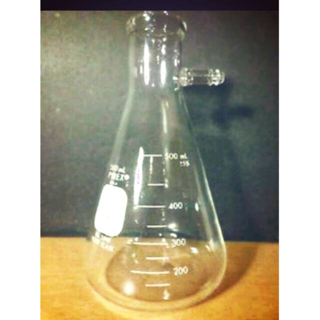 Jual Filtering flask 500 ml /erlenmeyer flask pipa samping 500 ml pyrex ...