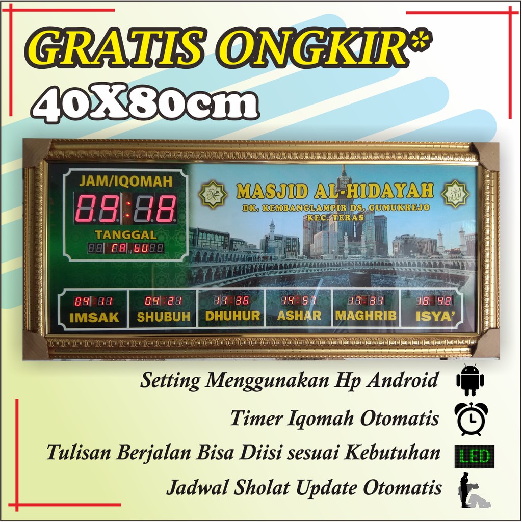 Jual Jam Jadwal Sholat Otomatis Buat Masjid dan Musholah | Shopee Indonesia
