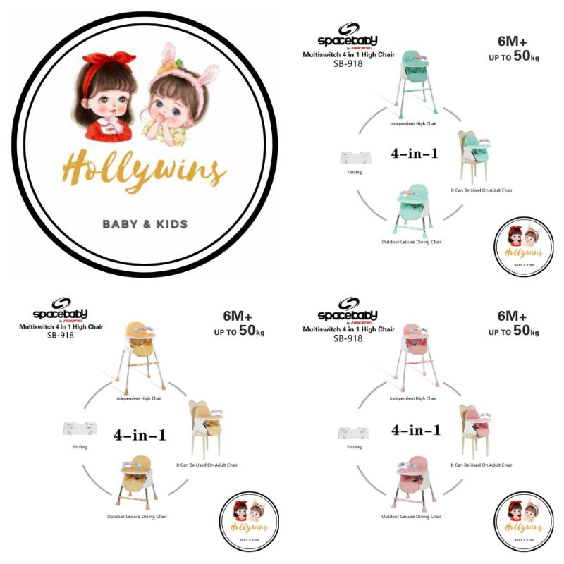 Jual KURSI BAYI BABY CHAIR SPACEBABY SB-918 (KAKI STAINLESS STEEL ...