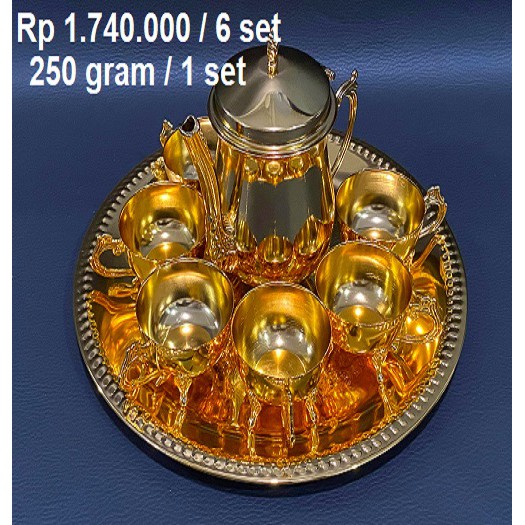 Jual Teko Emas Arab Set 7 Bahan Logam Ukuran 15x15 Cm | Shopee Indonesia