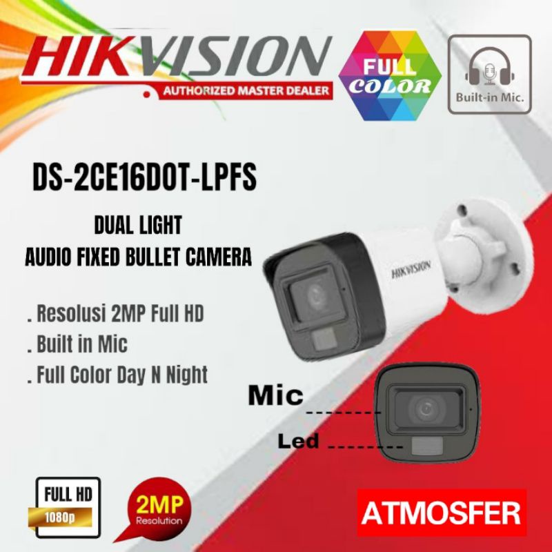 Jual CCTV HIKVISION 2MP FULL HD COLORVU MIC OUTDOOR CCTV HIKVISION OUTDOOR 5MP COLORVU MIC MALAM ...