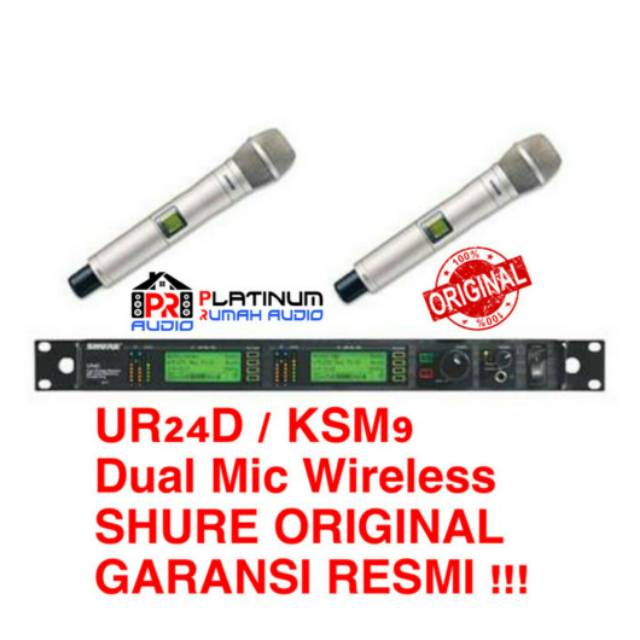 Jual Mic Wireless SHURE UR24D / KMS9 UR24D KMS9 ORIGINAL 2 Mic Handhled !!! | Shopee Indonesia