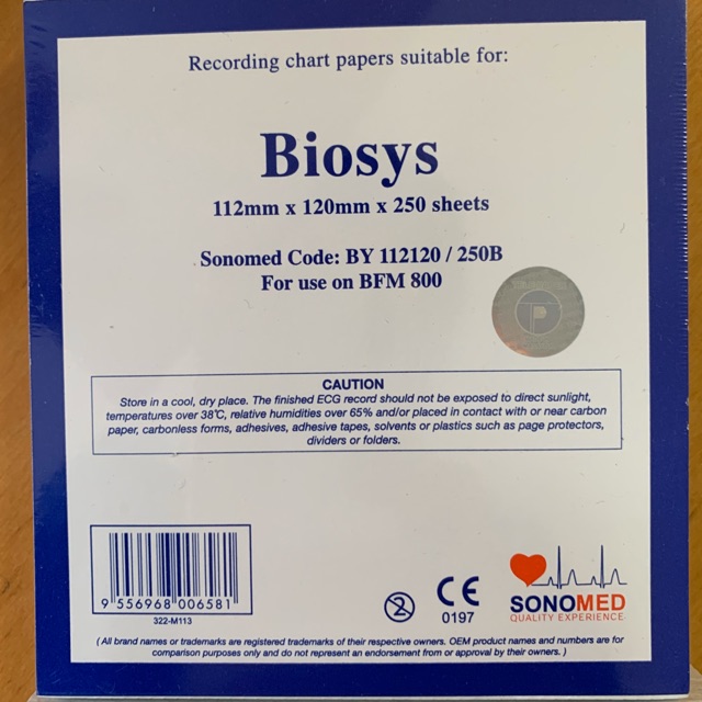 Jual Kerta CTG / BIOSYS BFM 800 / 112mm x 120mm x 250 / ctg biosys ...
