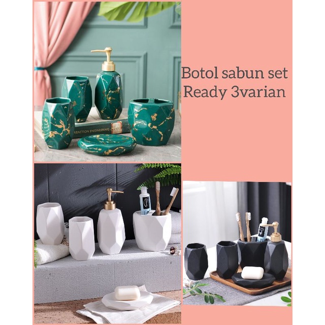 Jual UNIK#TS01 Tempat Sabun / Botol Sabun Set / Tempat Sikat Gigi Set ...
