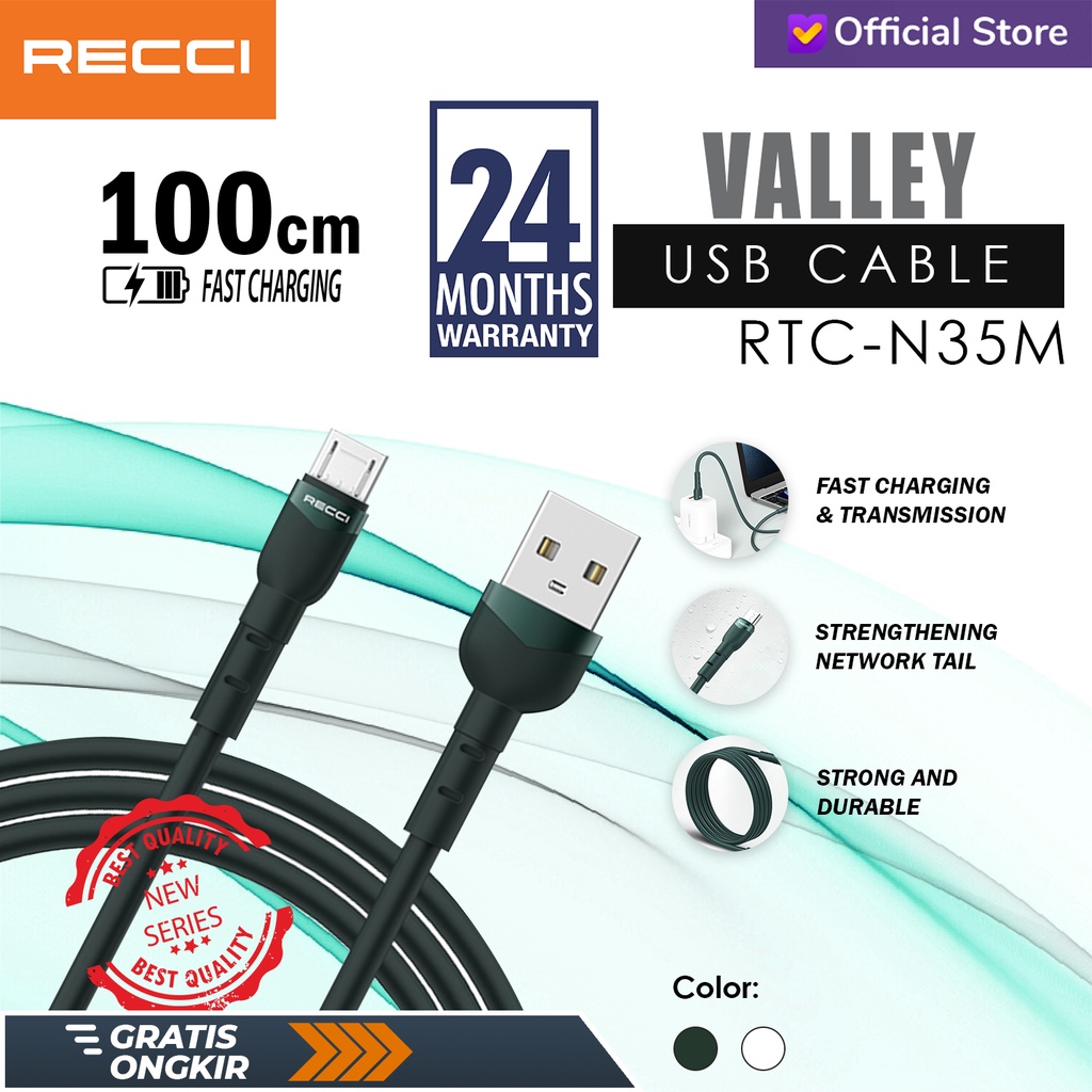 Jual USB CABLE RECCI RTC-N35 Micro / Type c / iphone , 5A FAST CHARGING ...