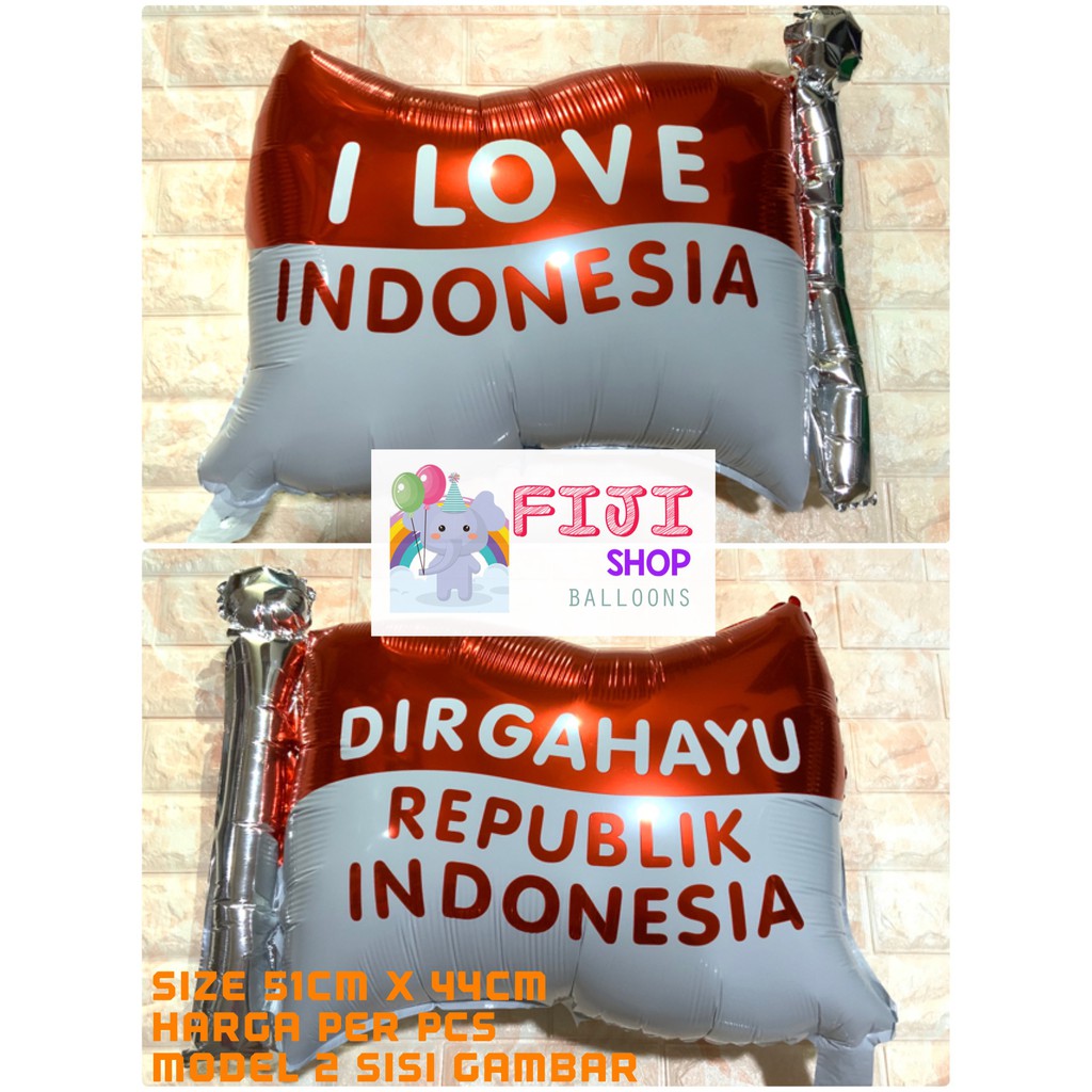 Jual Balon Foil Bendera Merah Putih / Balon DIRGAHAYU RI Motif Bendera ...