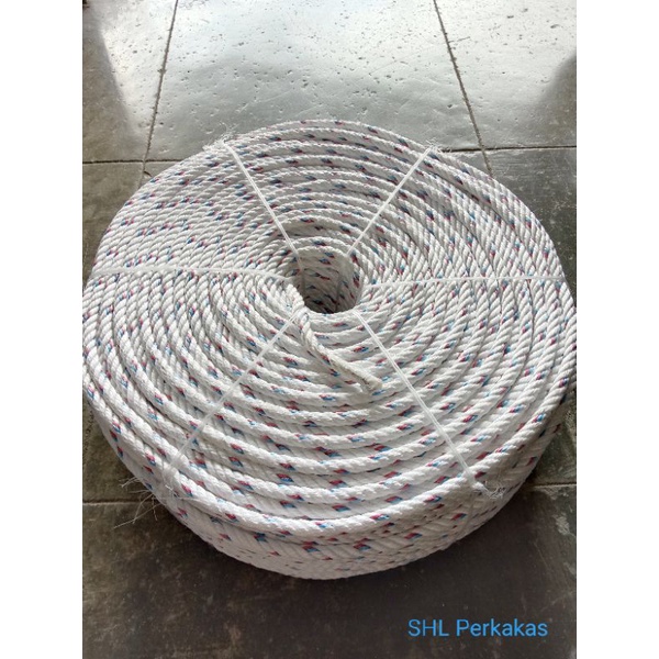 Jual TALI TAMBANG PUTIH LURIK 8 mm METERAN - TALI TAMBANG POLYPROPYLENE ...