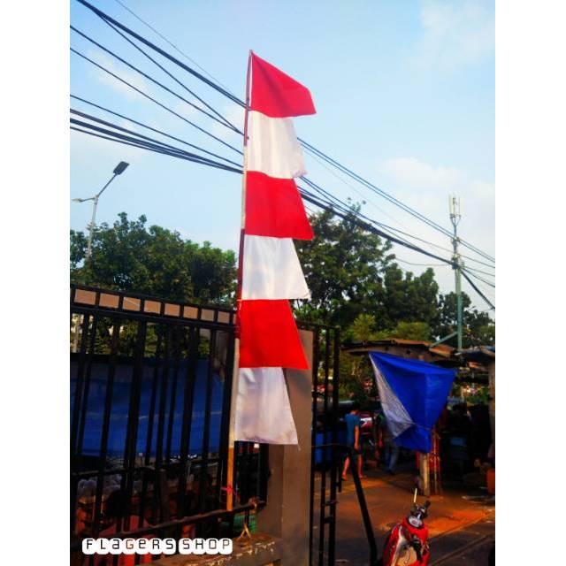 Jual Bendera Umbul Umbul Merah Putih Polos 6 Mata | Shopee Indonesia
