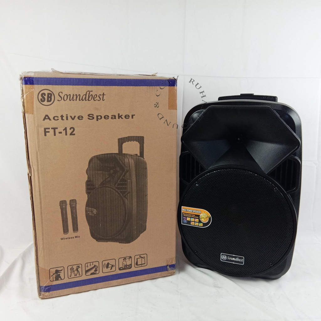 Jual SPEAKER AKTIF PORTABLE SOUNDBEST FT 12 ORIGINAL | Shopee Indonesia