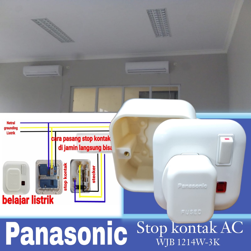 Jual PANASONIC WBJ 1214W-3K STOP KONTAK AC PANASONIC SOCKET AC ...