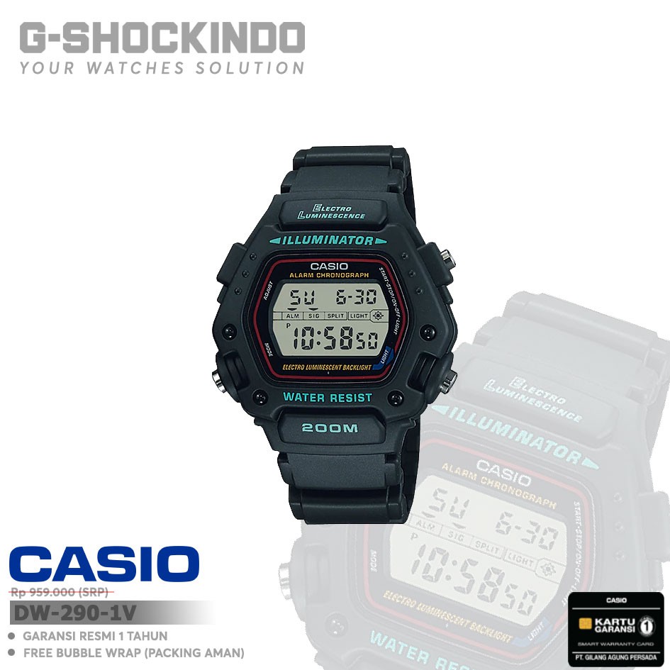 Jual Casio General DW-290-1V / DW-290-1VS Original Indonesia|Shopee ...