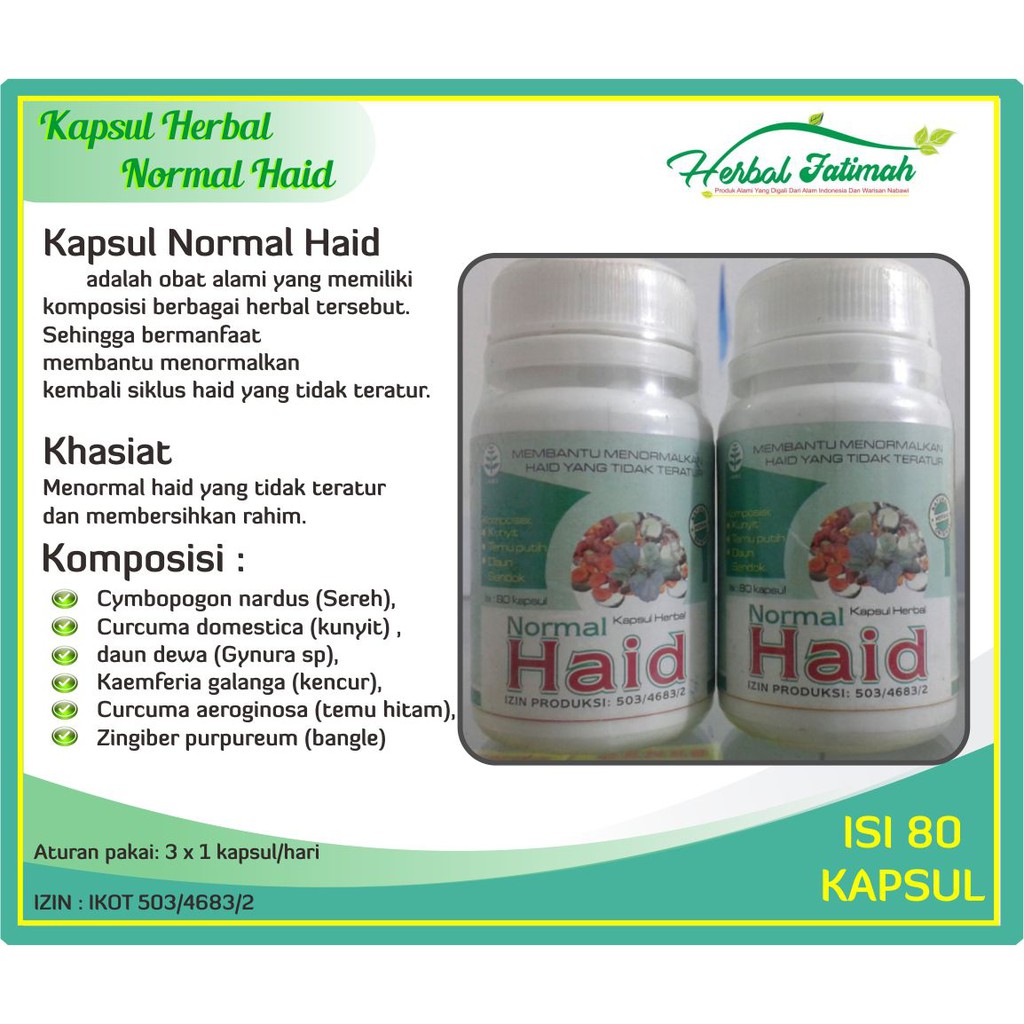 Jual PELANCAR HAID Obat Menstruasi Kapsul Herbal ORIGINAL Halal ...