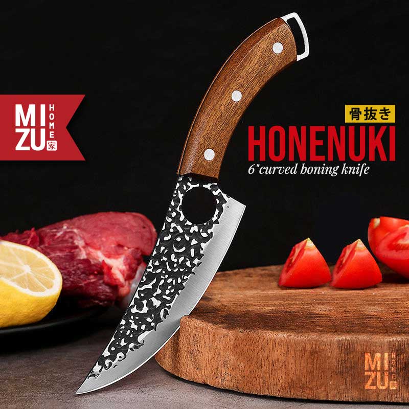 Jual MIZU HONENUKI 6" Curved Boning Knife with Sheath Stainless Steel ...
