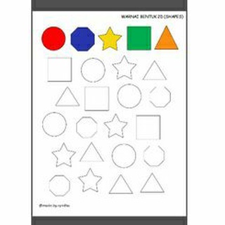 Jual Lembar Kerja Anak Usia 3 tahun, Worksheet tracing, menggambar ...