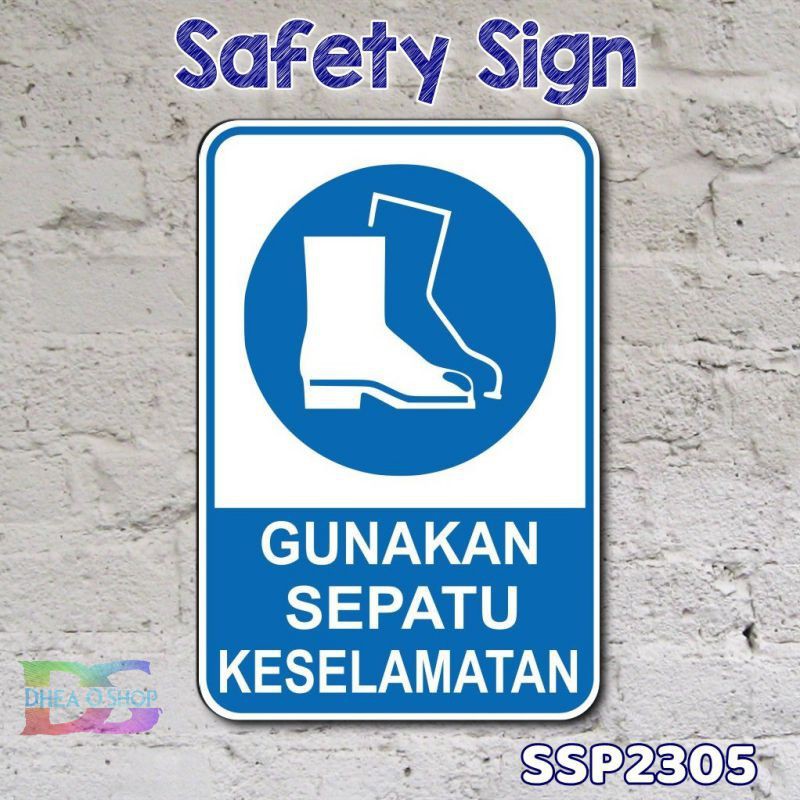 Jual Dheashop Safety Sign Label Rambu Petunjuk K3 EESH - Gunakan Sepatu ...