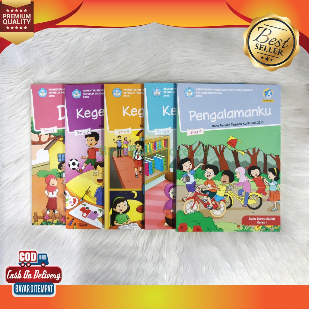 Jual TEMATIK KELAS 1 Lengkap Tema 1, 2, 3, 4, 5 Original Soft Cover Bisa Cod - Buku Paket Kelas ...