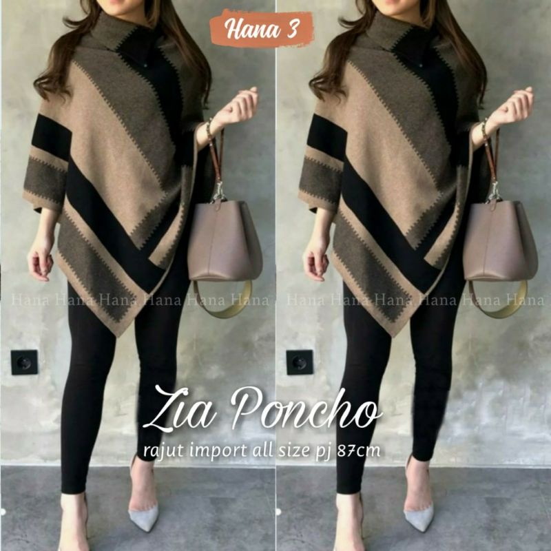 Jual ZIA PONCHO ORIGINAL RAJUT BY HANA 3 | Shopee Indonesia