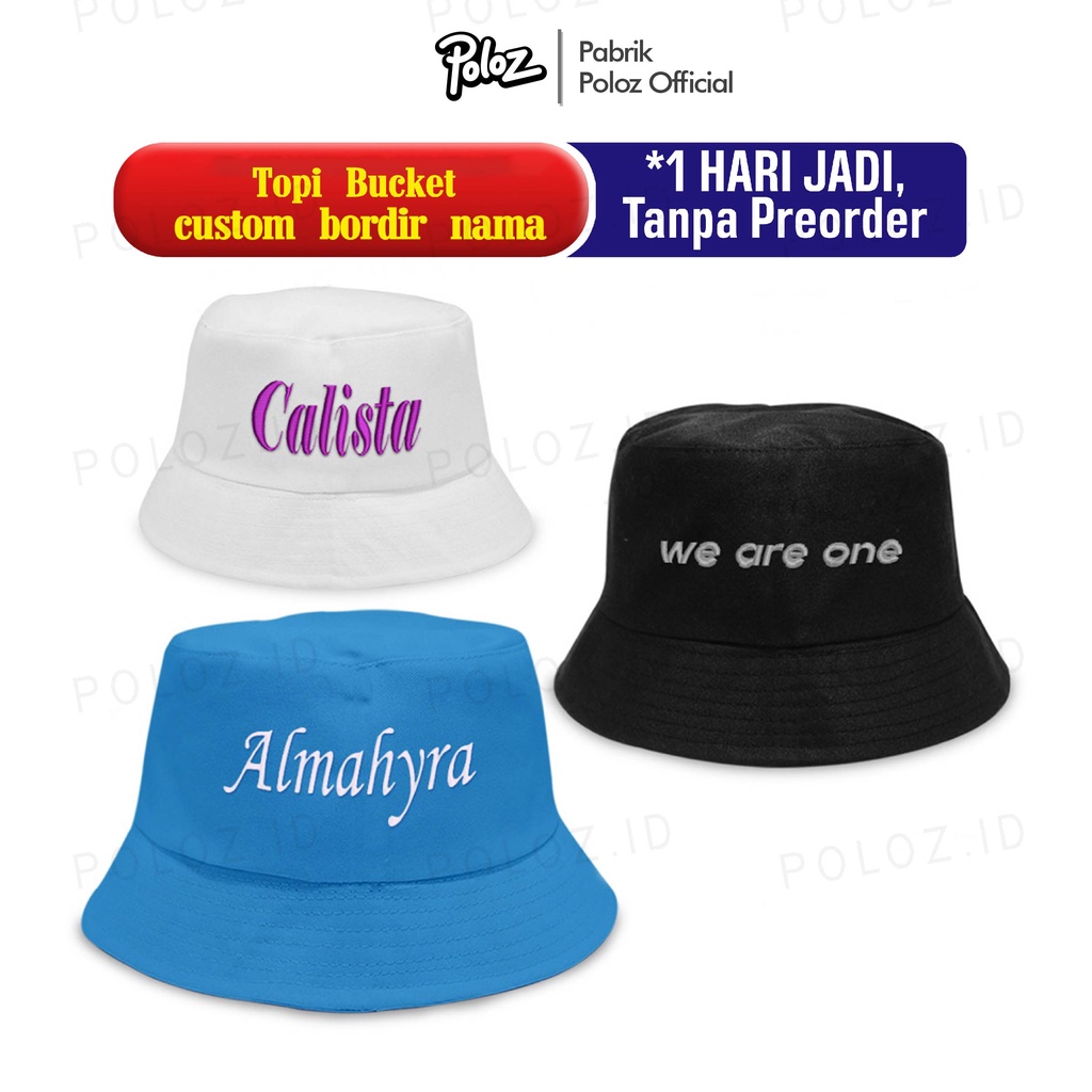 Jual TOPI BUCKET BORDIR NAMA SATUAN TOPI BAKET CUSTOME NAMA ANAK DAN ...