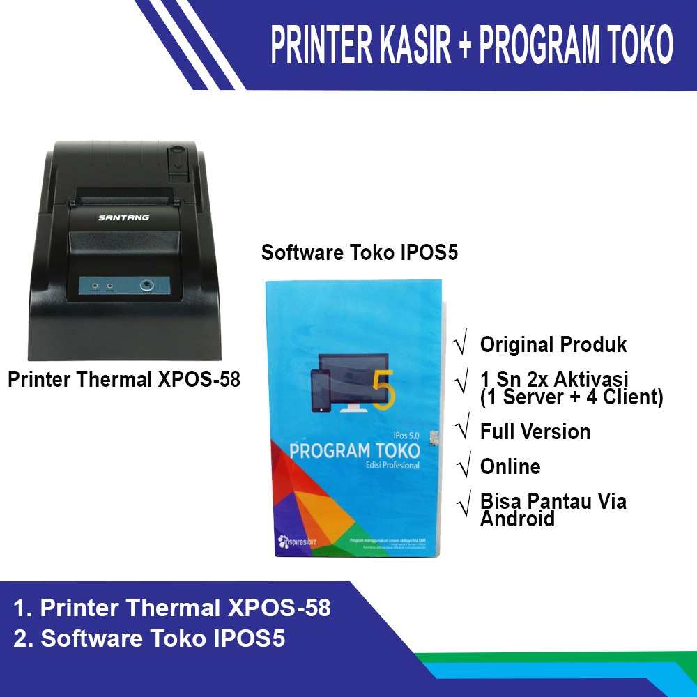 Jual PAKET PROGRAM TOKO IPOS 5 PROFESIONAL PLUS PRINTER KASIR THERMAL ...