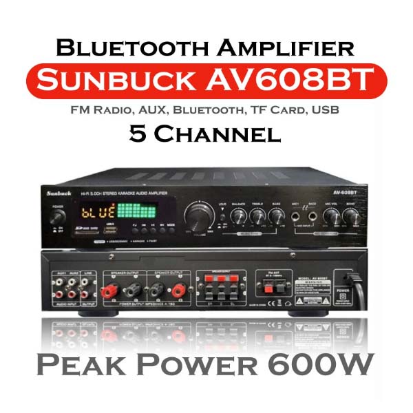 Jual Sunbuck AV-608BT Audio Bluetooth Amplifier Karaoke 5CH 600W / home ...