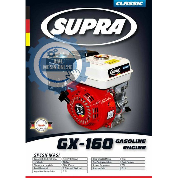 Jual Mesin Engine Bensin Penggerak Serbaguna 5,5Hp Supra GX 160 Berkualitas Indonesia|Shopee ...