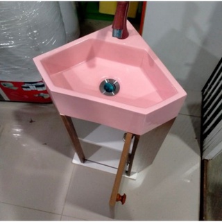 Jual Wastafel gantung / wastafel sudut kabinet , bahan feber glass ...